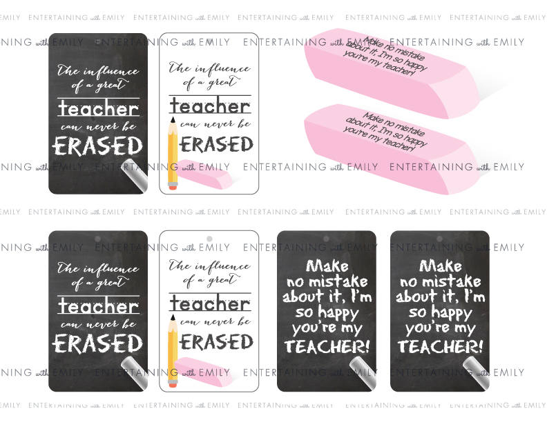 Back to School Teacher Gift Tags Make No Mistake Erase | Etsy