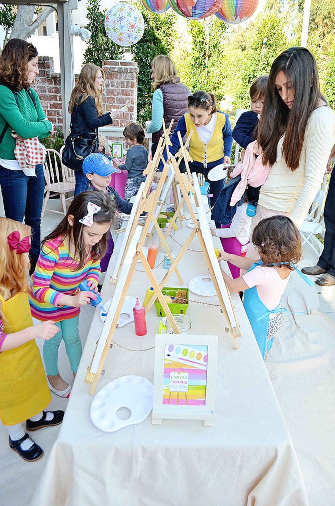 Art Party canvas Painting Station PRINTABLE PDF - Etsy