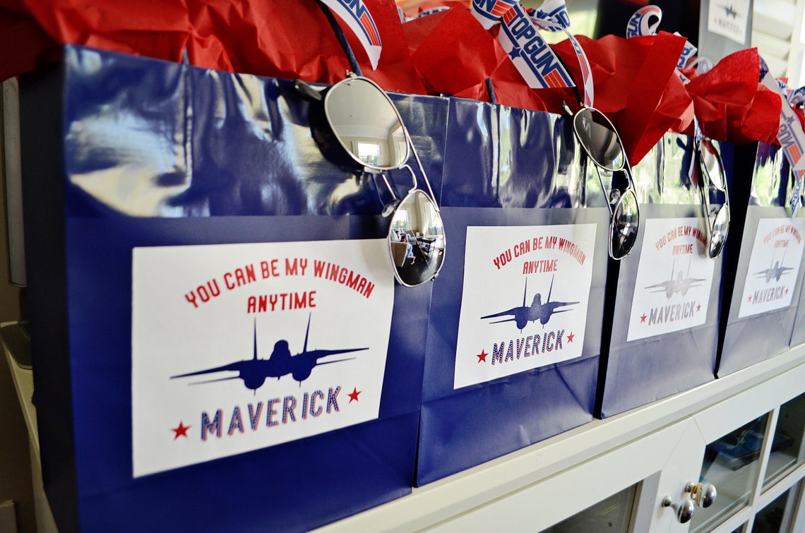 Top Gun Inspired Party Maverick Party Favor Gift Tags Goody Etsy