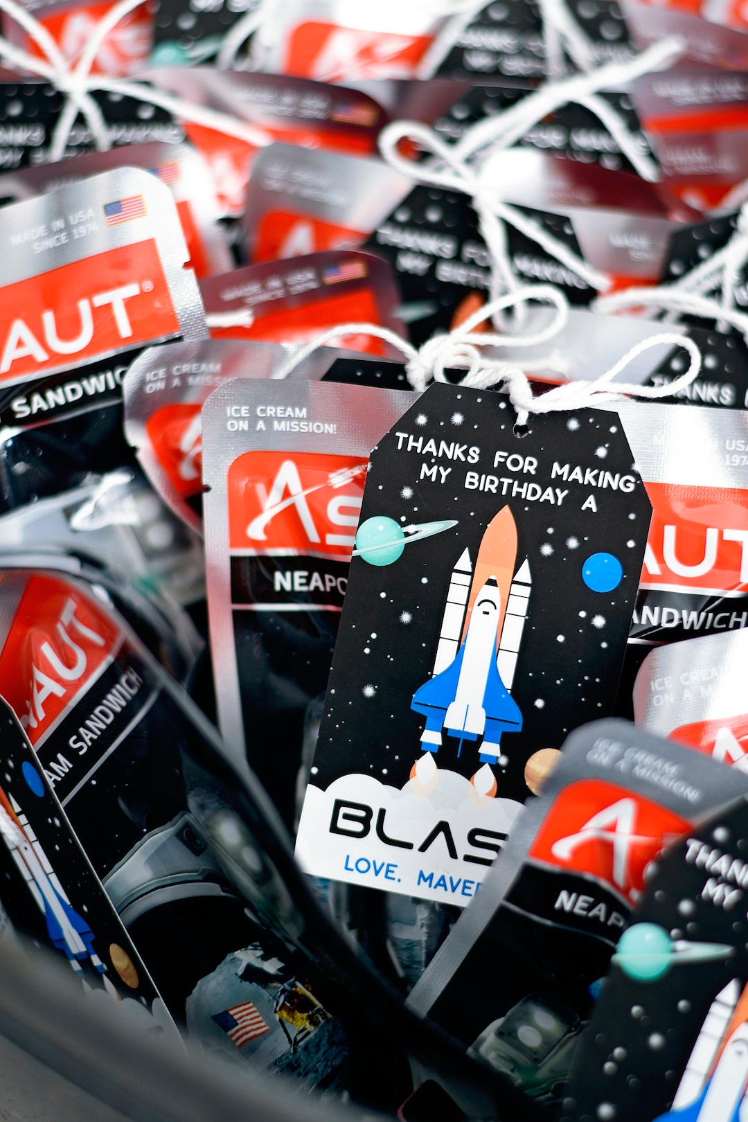Outer Space Rocket Ship Thank You Tags, Goody Bag Tags, Goodie Bag ...