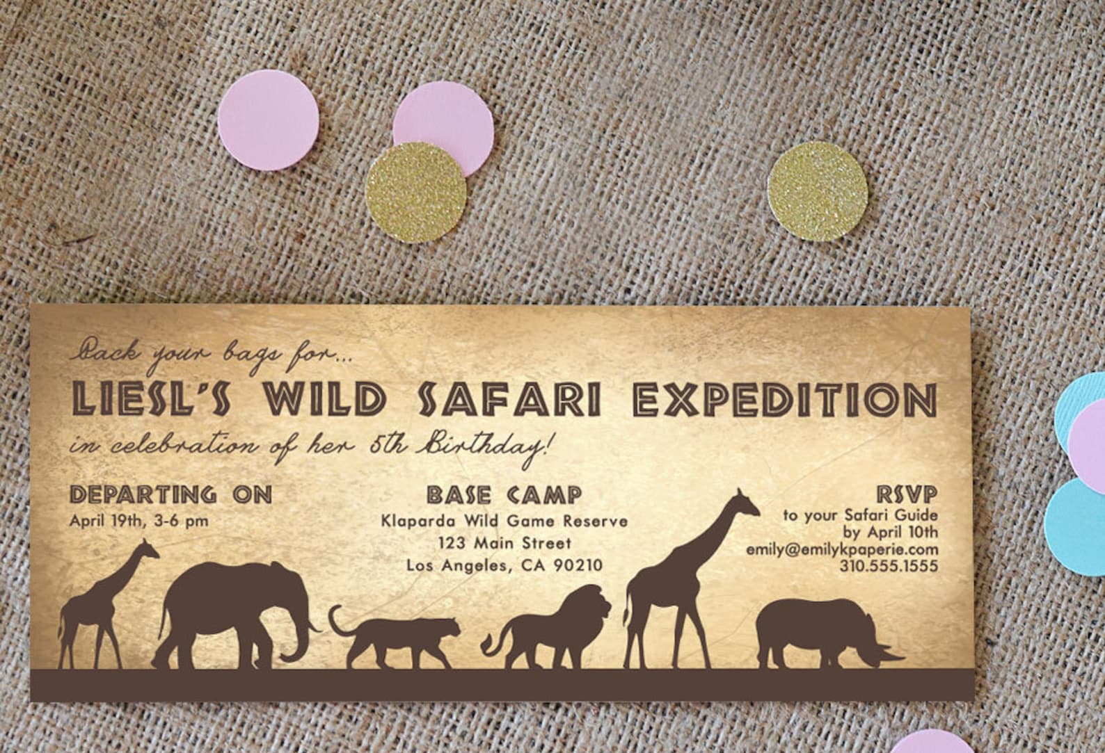 Modern Safari Party Invitation 10 Size 3 7/8 X 9 - Etsy
