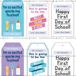 Teacher Back to School Printable Editable PDF Gift Tag Kindergarten ...