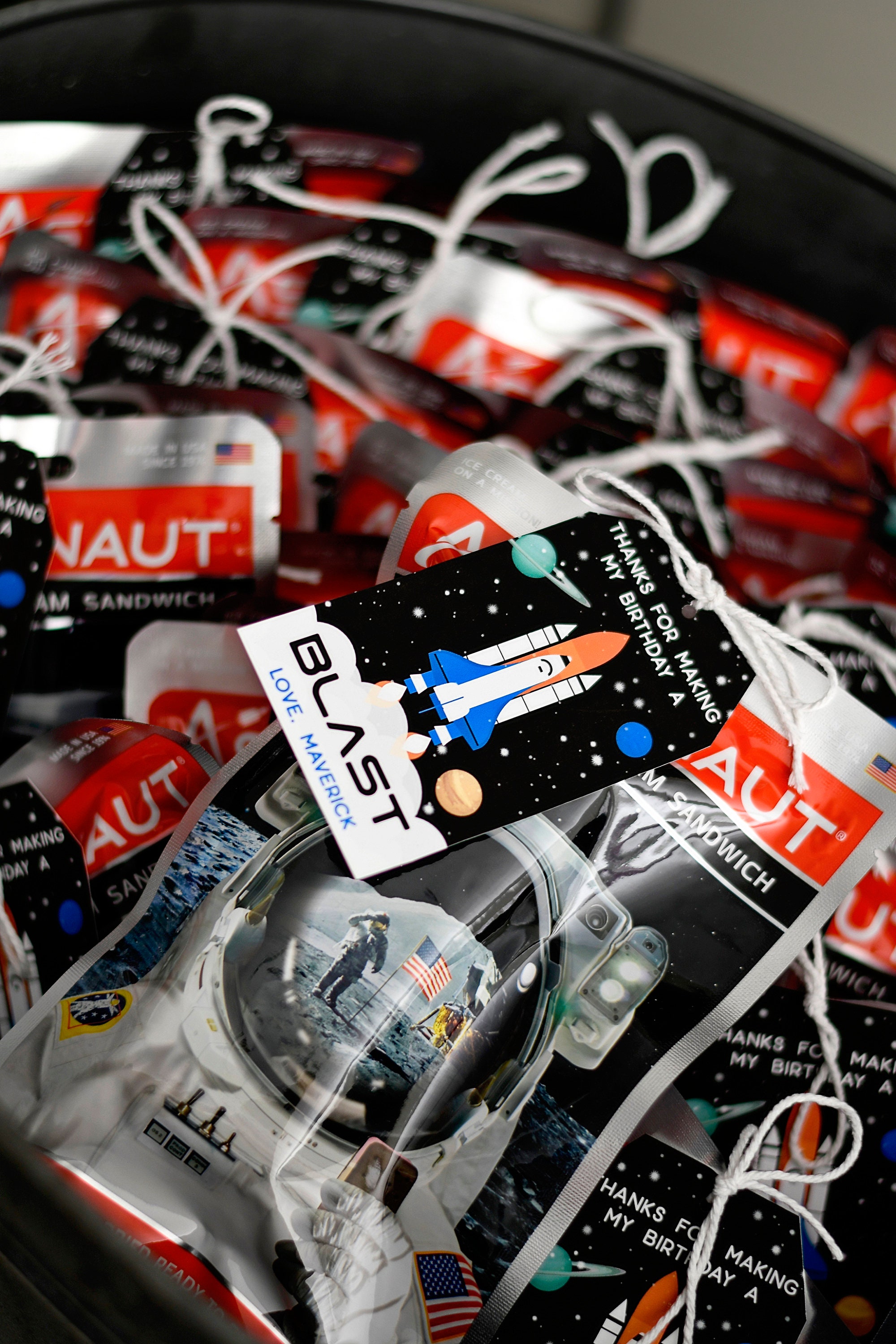 Outer Space Rocket ship Thank You Tags Goody Bag Tags Goodie | Etsy