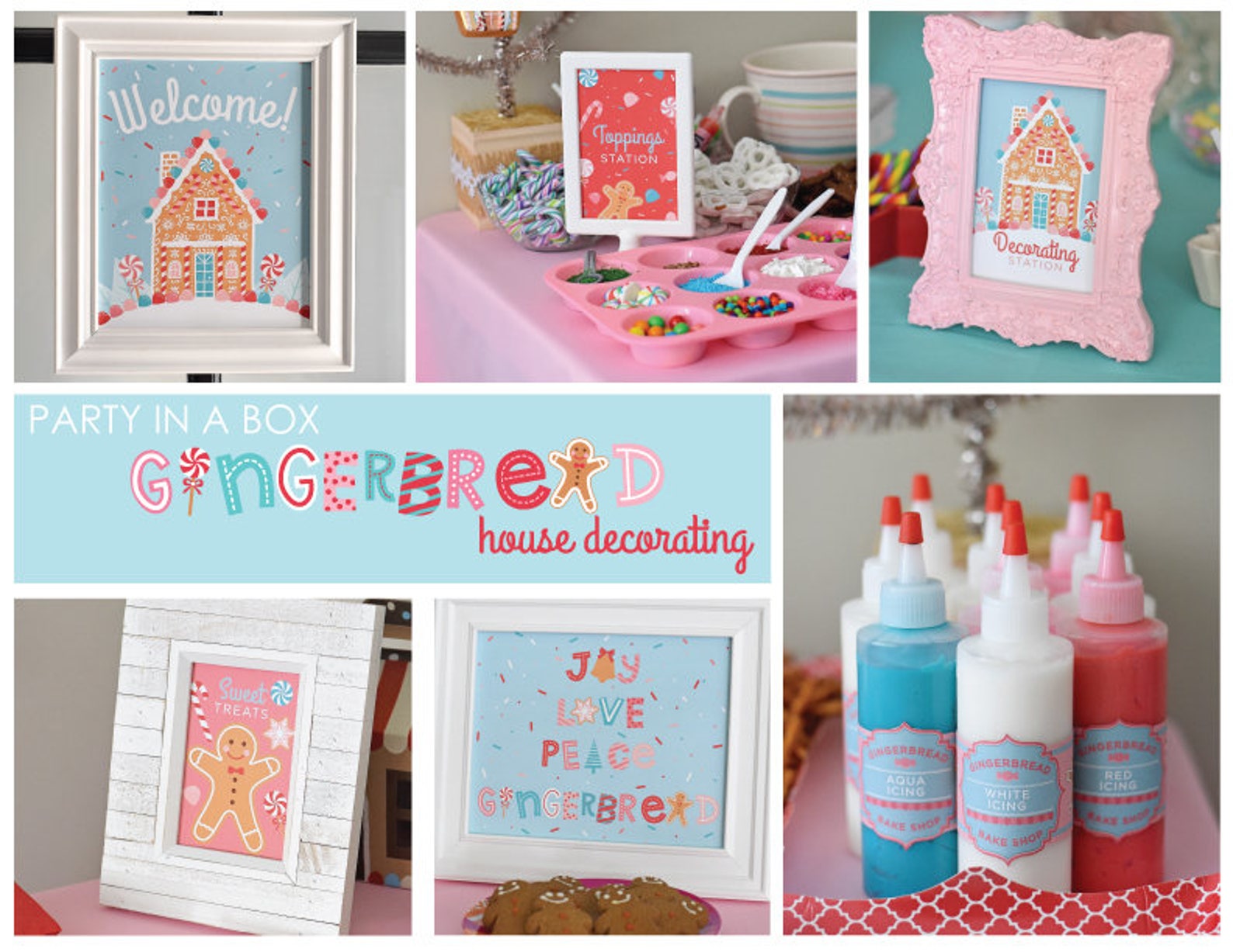 Gingerbread House Decorating Party Printable party in a - Etsy