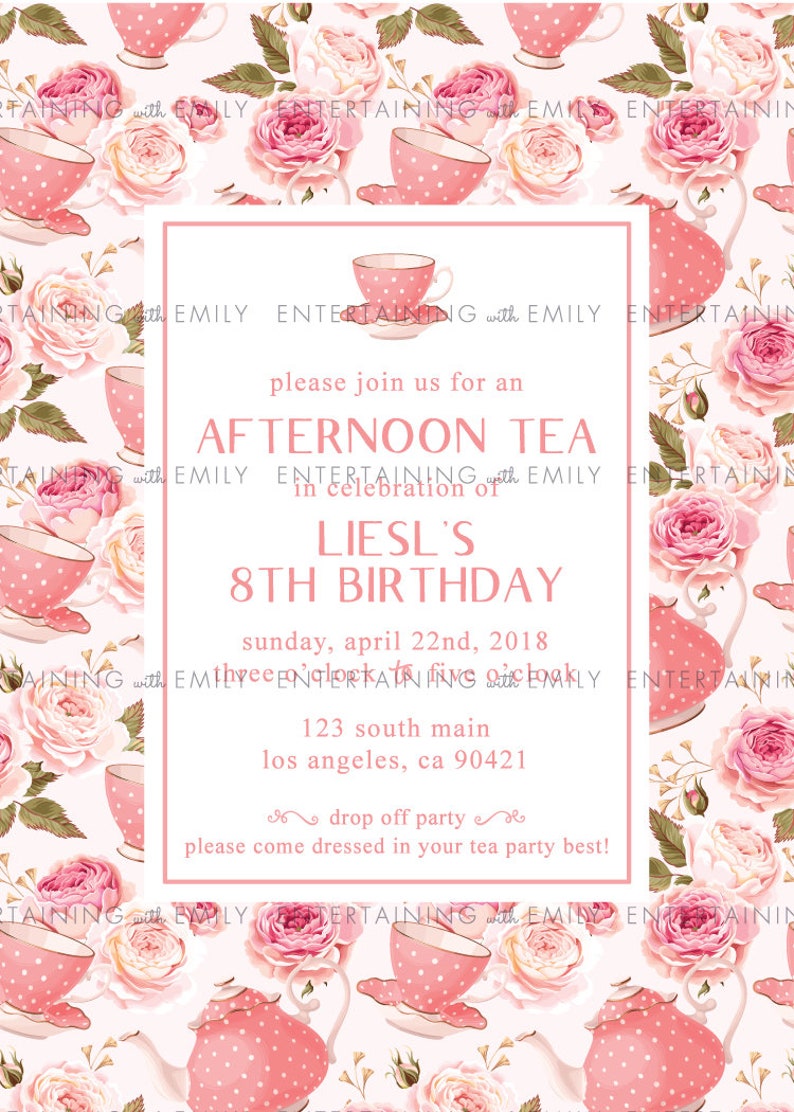Tea Party Par-tea Invitation CUSTOM PDF Printable Digital | Etsy