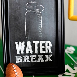 Football Birthday Party Water Break 4"x6" Instant Download Digital ...