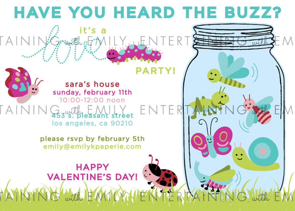 Love Bug Party Invitation Printable PDF 5 X 7 - Etsy