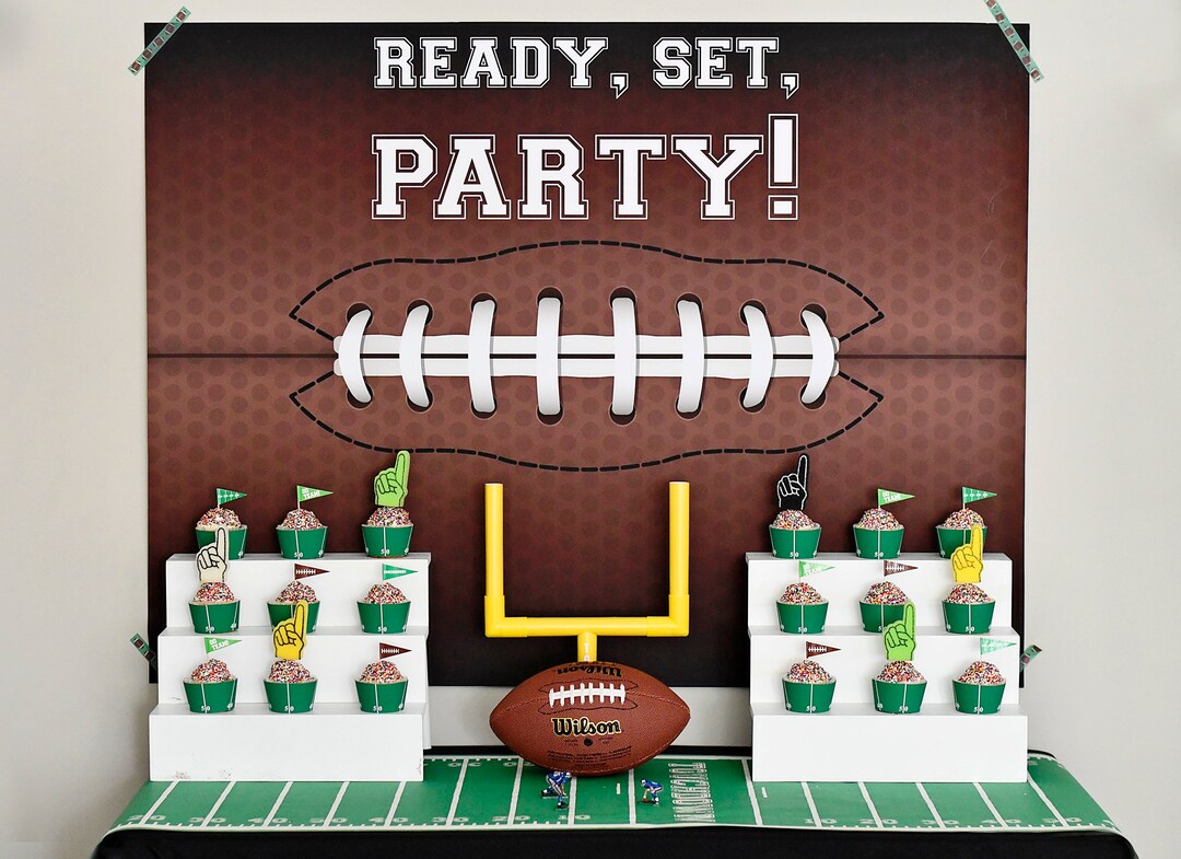 Football Party Backdrop Background Cake Table 36x48 Instant Download ...