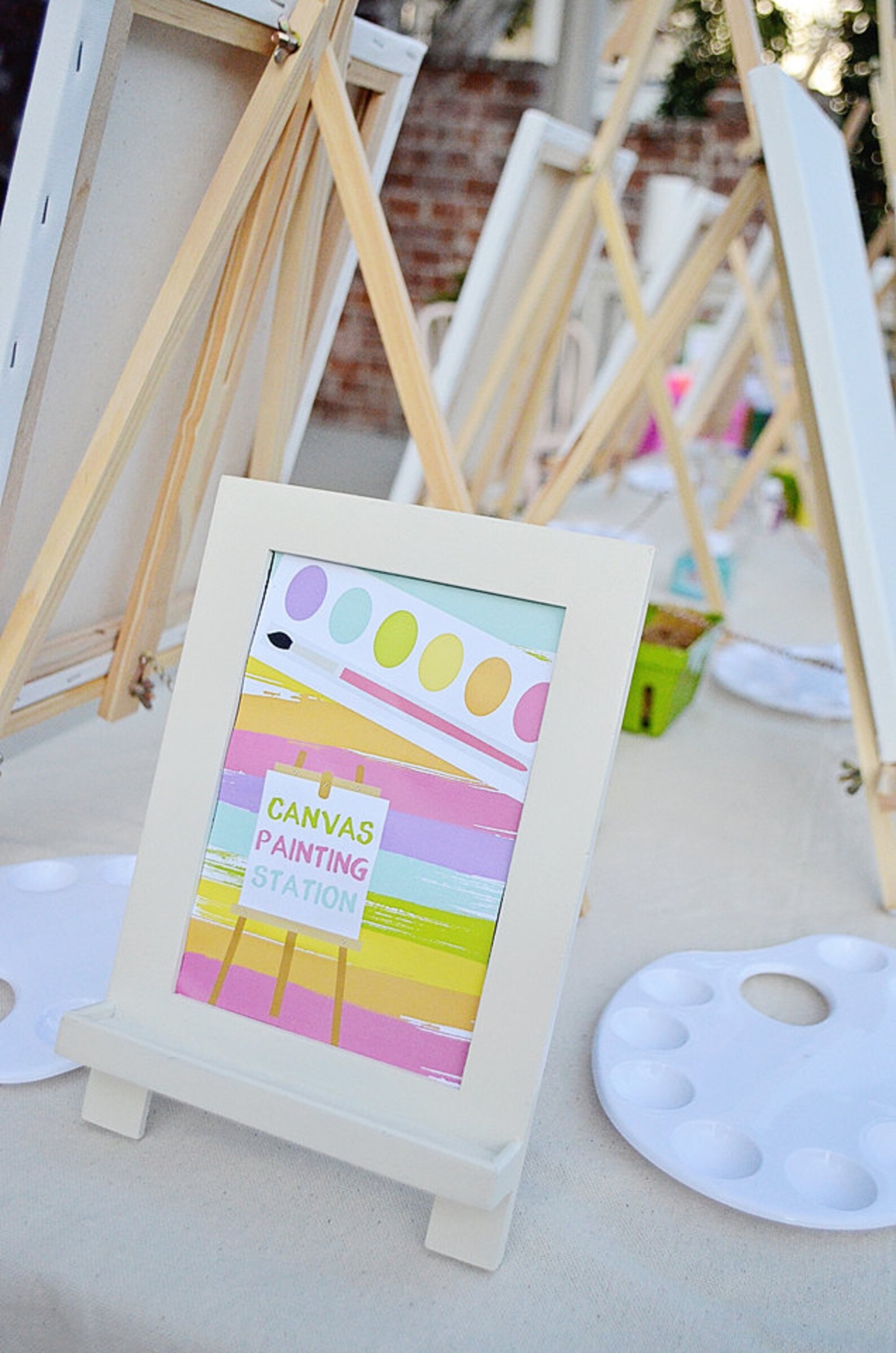 Art Party canvas Painting Station PRINTABLE PDF - Etsy