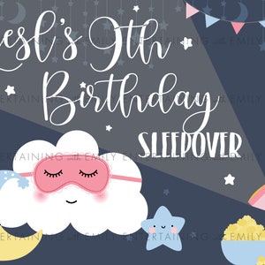 Custom Sleepover Birthday Welcome Sign 16x20 or 8x10, Digital Printable ...