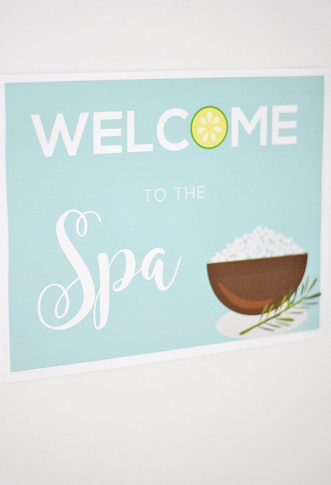 Spa Party Printable 'welcome to the Spa' 8.5" X 11" Sign, INSTANT ...