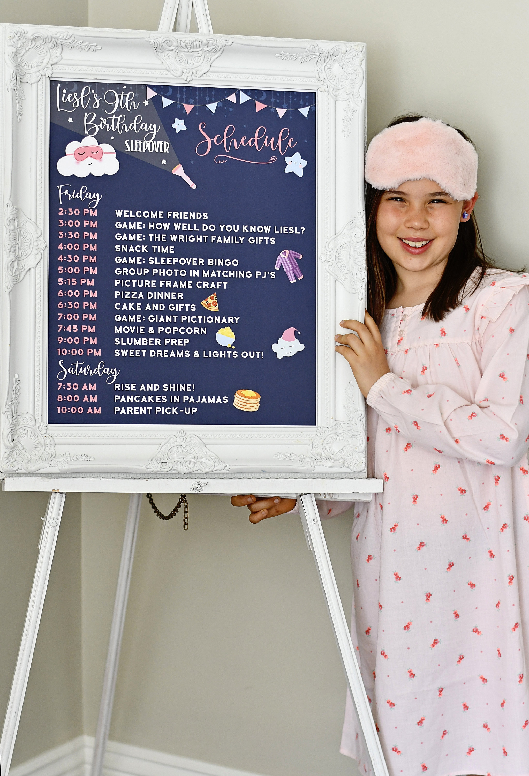 Custom Sleepover Birthday Welcome Sign 16x20 or 8x10 Digital | Etsy
