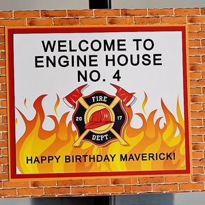 Fire Truck Party, Welcome to Engine House, 8x10 Printable PDF Download ...