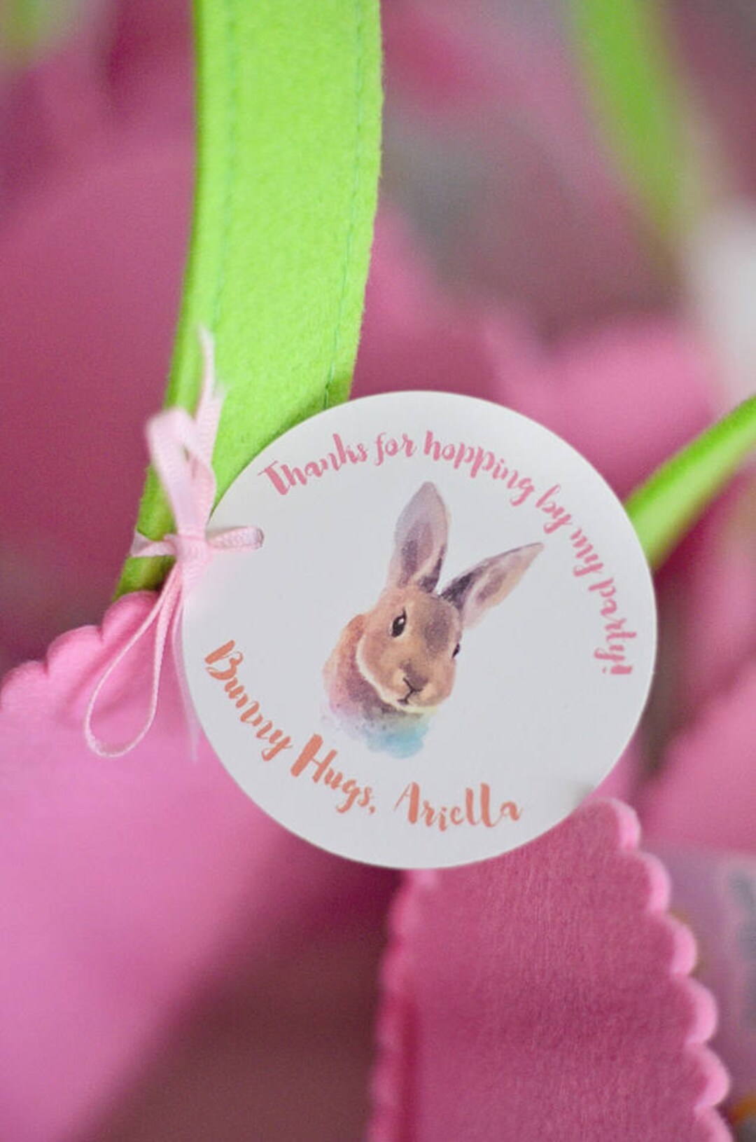 Bunny Party It's Some Bunny's Birthday 2 1/2" Round Thank You Tags ...