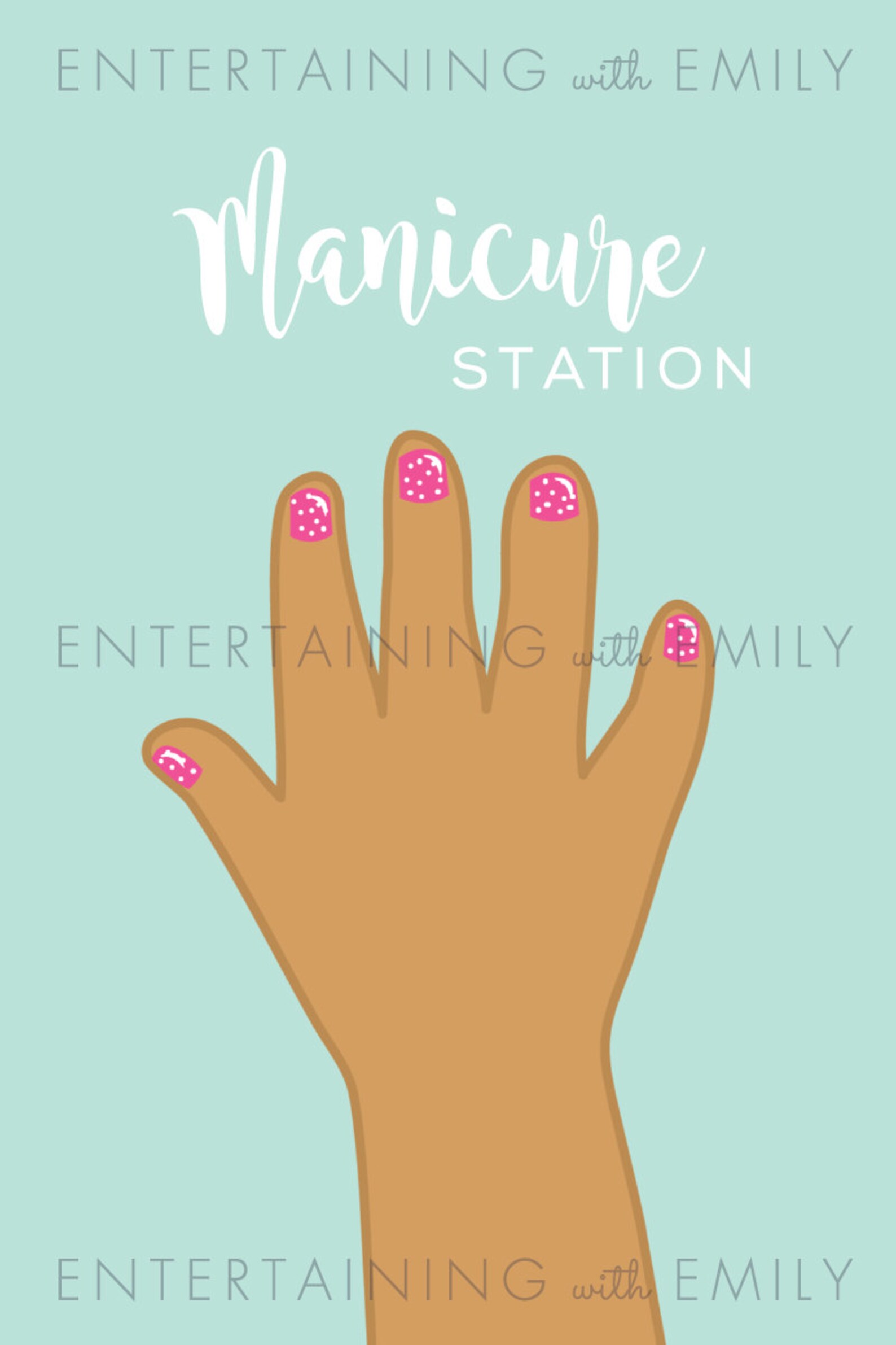 Spa Party Printable Manicure Station INSTANT DOWNLOAD Home - Etsy