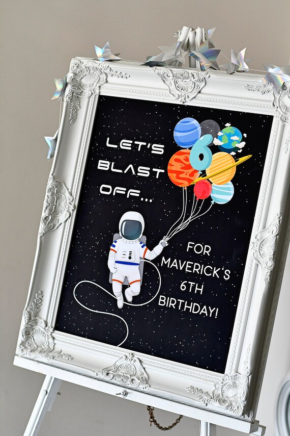 Welcome Sign, Let's Blast Off, 16"x20" Digital Printable PDF outer ...