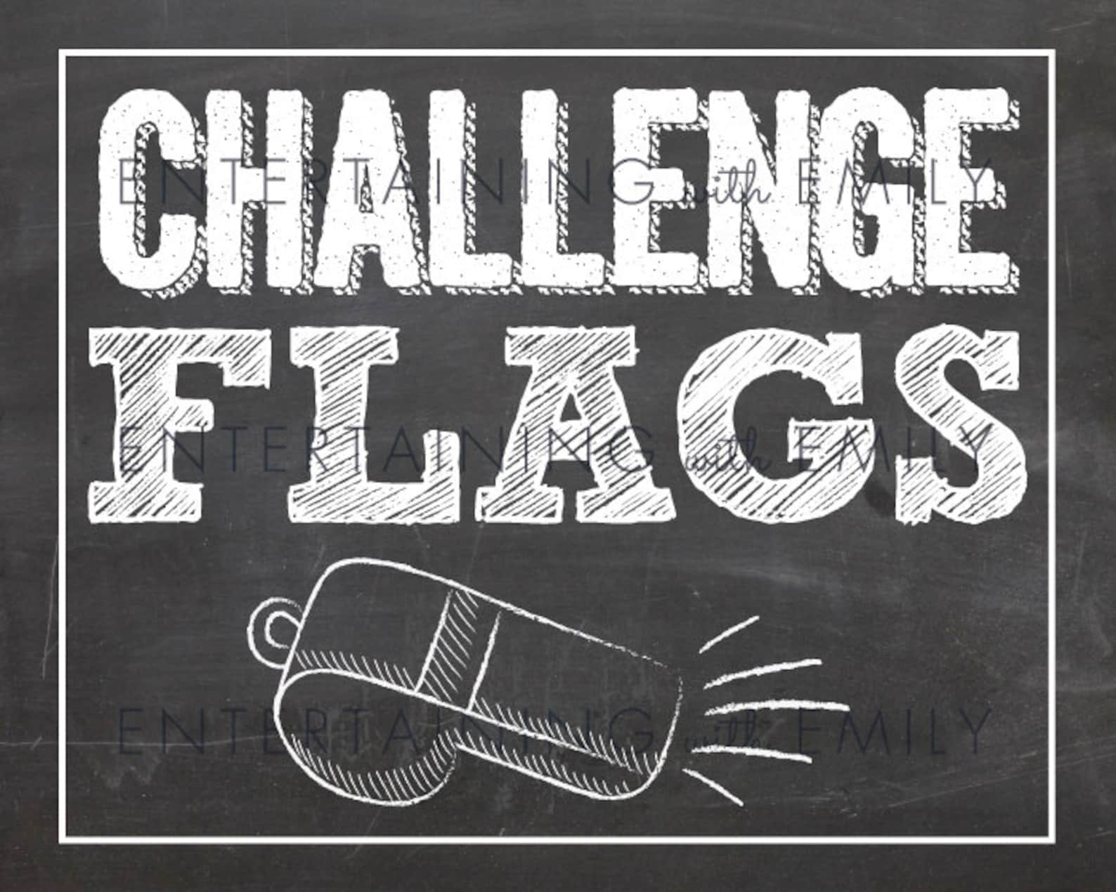 Football Challenge Flags Stickers Instant Download PDF Digital | Etsy