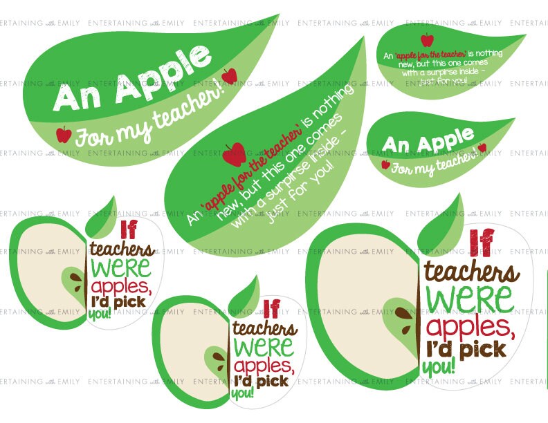 An Apple for My Teacher Tags If Teachers Were Apples I'd | Etsy