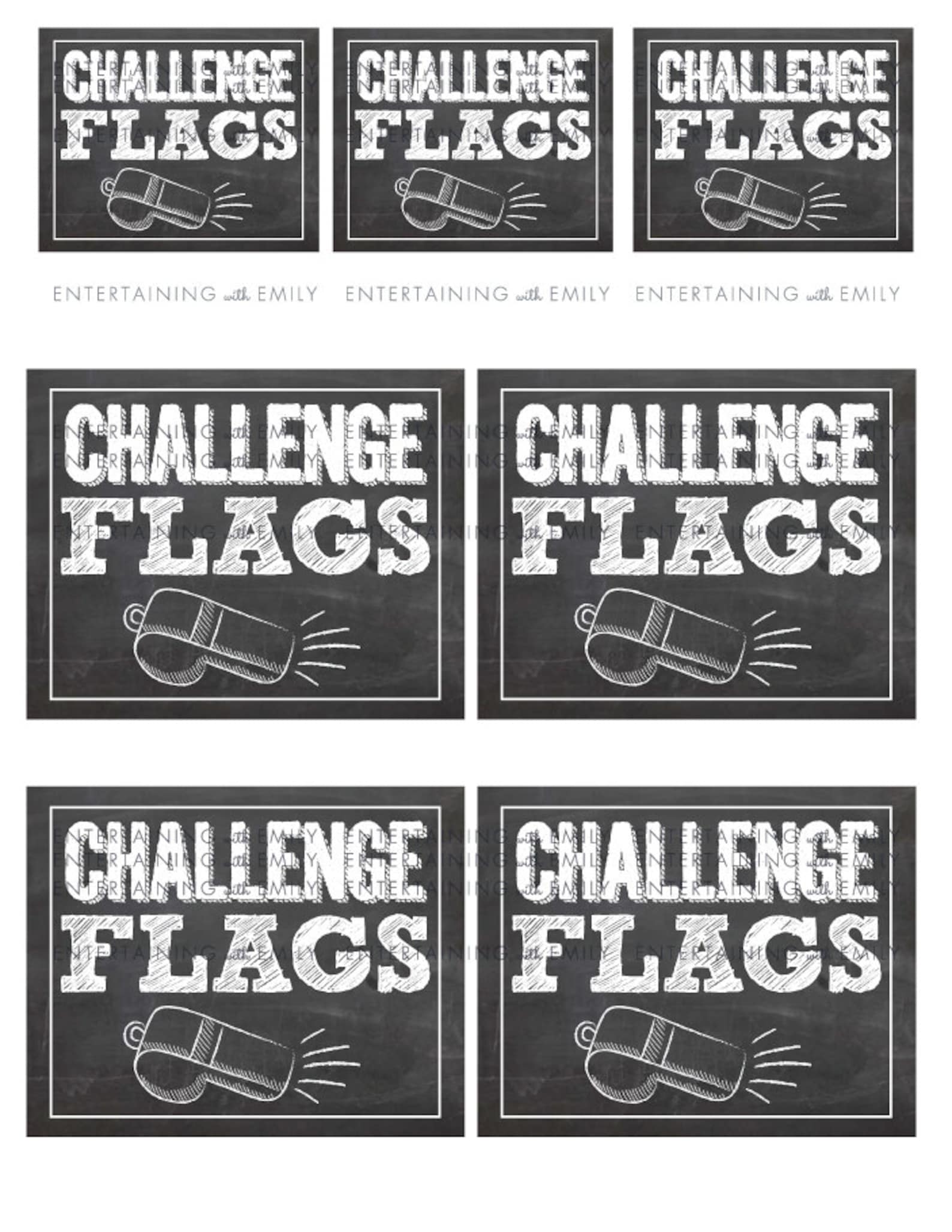 Football Challenge Flags Stickers Instant Download PDF Digital | Etsy