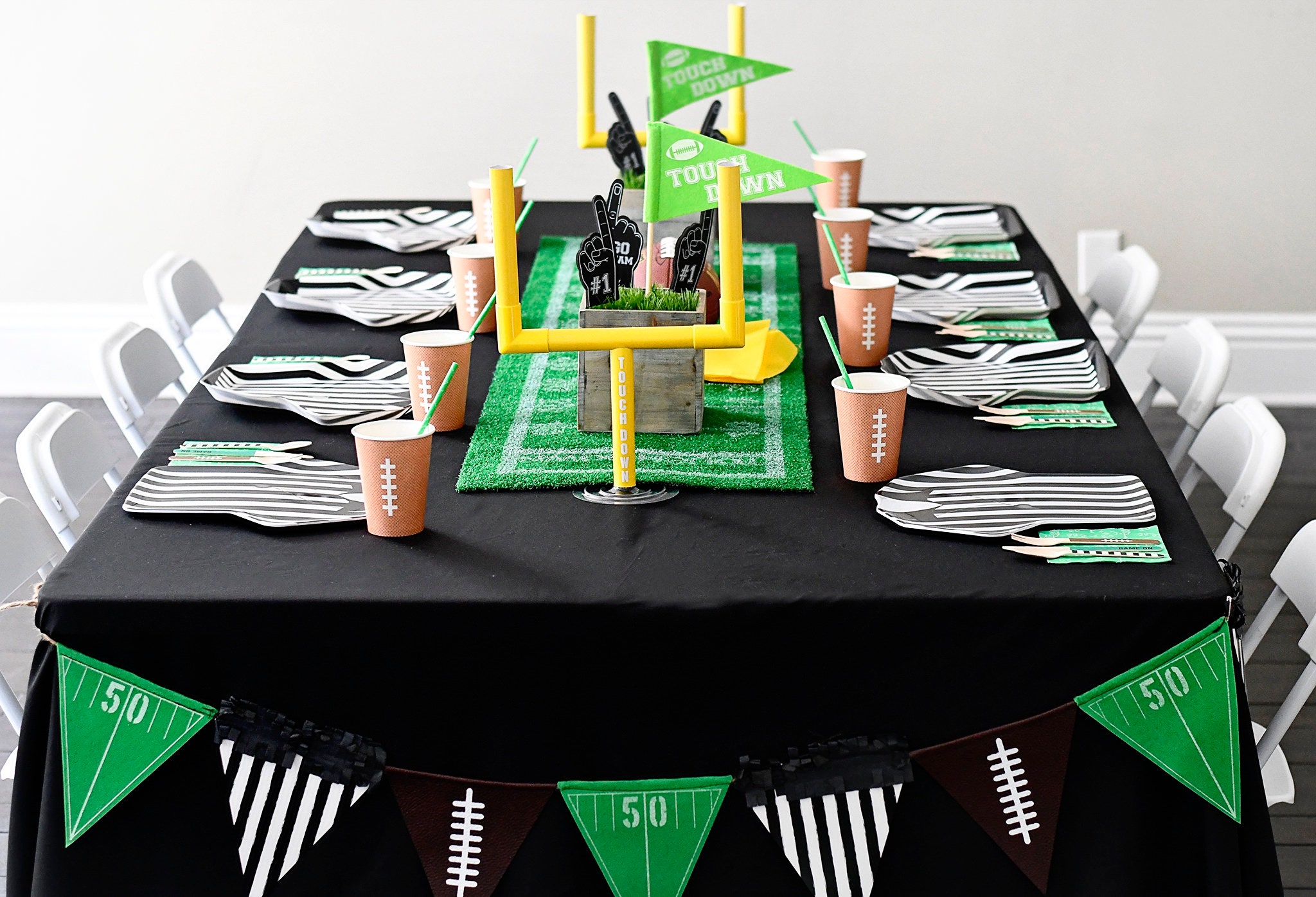 Football Birthday Party Football Field Cupcake Wrappers | Etsy