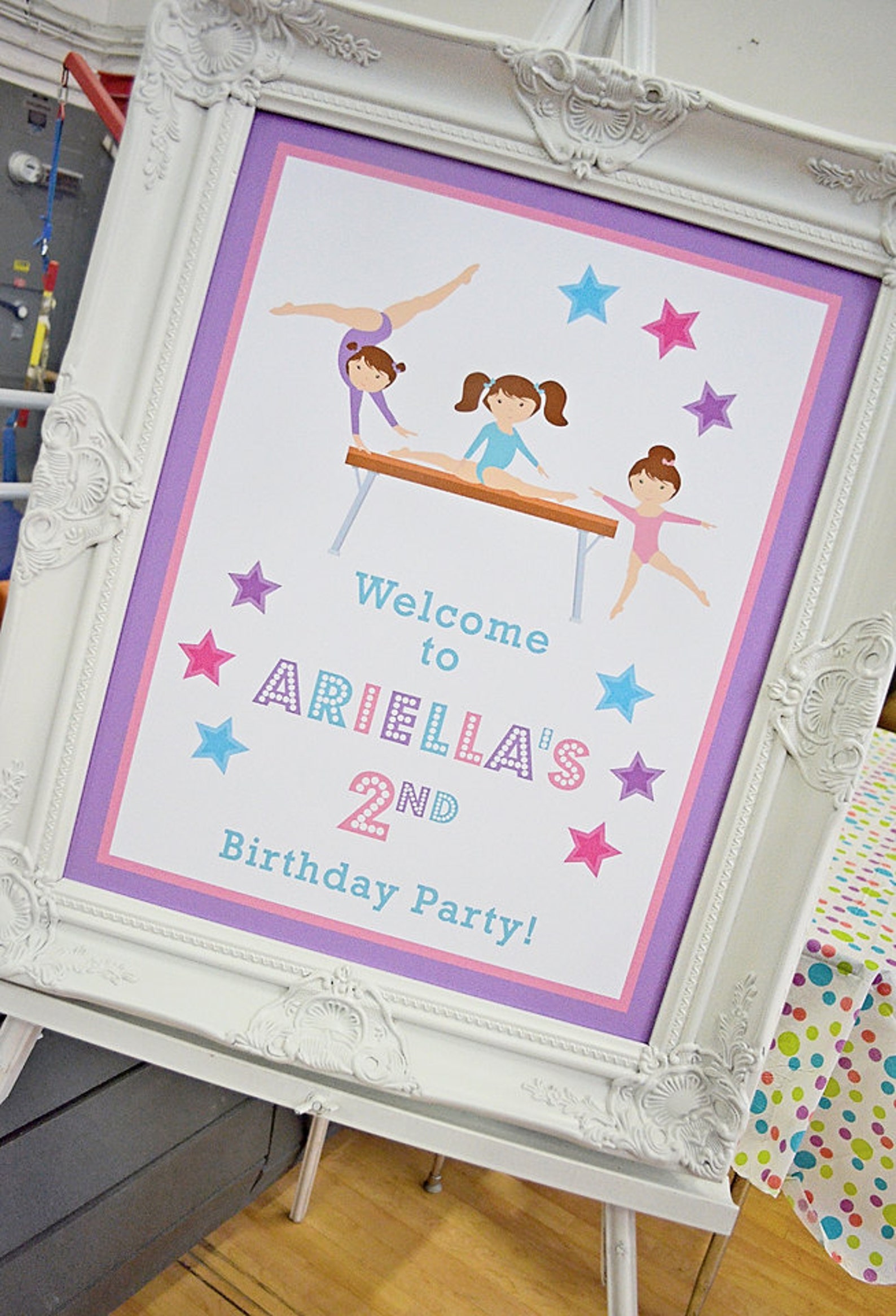 Girl Gymnastics Party CUSTOM Welcome Sign 16 X 20 - Etsy