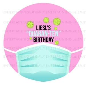 Custom Paper PLATE Design File for Printing, Quarantine Birthday ...