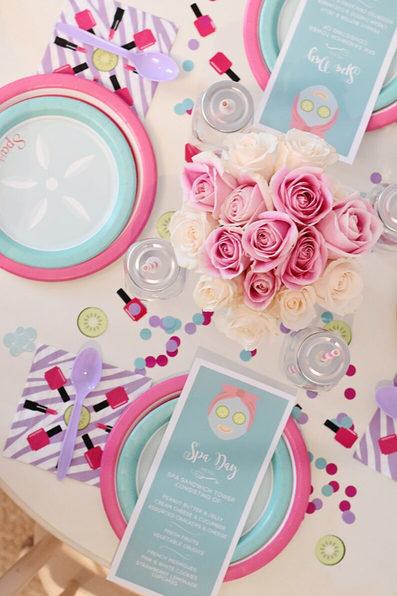 Spa Party Printable Spa Services Menu, EDITABLE INSTANT DOWNLOAD Home ...