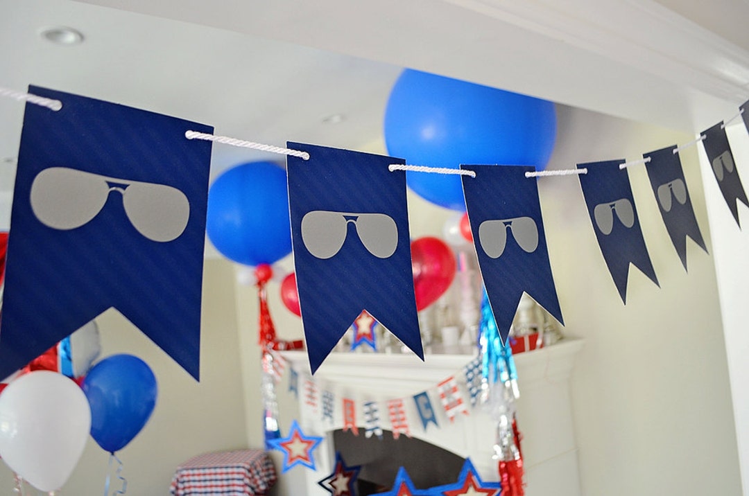 Aviator Sunglasses Pennant Banner PRINTABLE INSTANT PDF Download ...