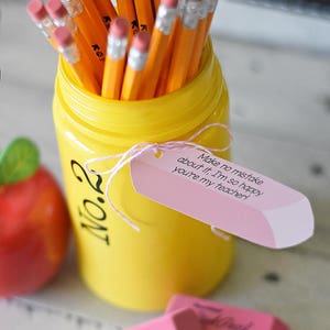 Back to School Teacher Gift Tags, Make No Mistake, Erase, Eraser ...