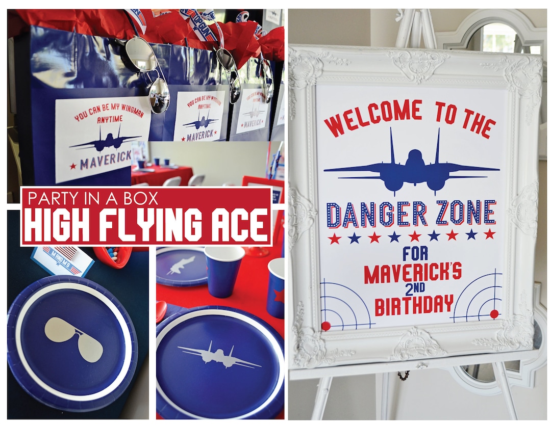 High Flying Ace Maverick "printable Party in a Box", Fighter Pilot, PDF ...