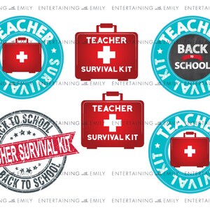 Back to School Teacher Survival Kit Gift Tags, Instant Download ...