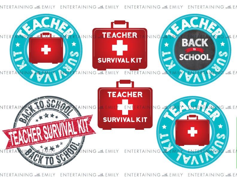 Back to School Teacher Survival Kit Gift Tags Instant | Etsy
