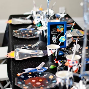 Outer Space Rocket Ship Thank You Tags, Goody Bag Tags, Goodie Bag ...