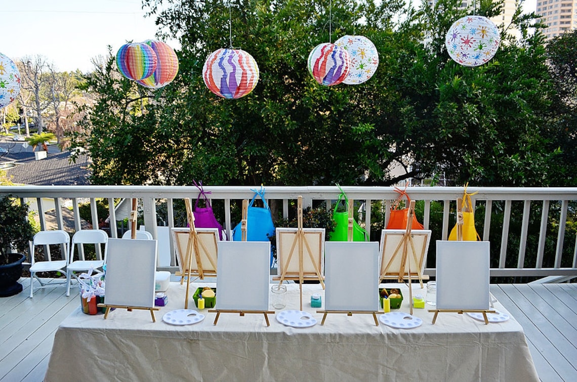 Art Party canvas Painting Station PRINTABLE PDF - Etsy