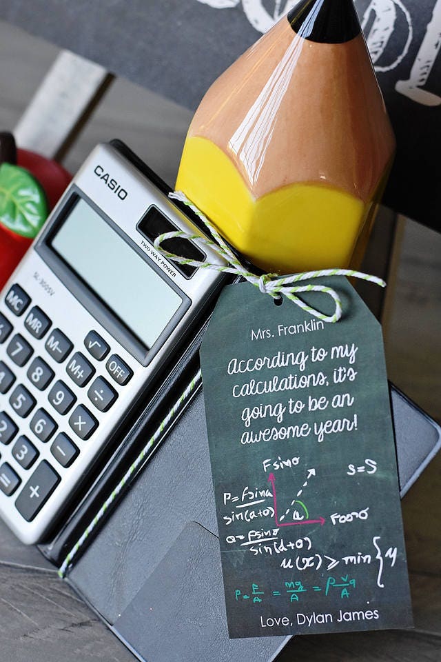 Math Teacher Gift Tag According to Calculations Printable | Etsy