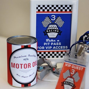 Race Car Party, CUSTOM All Access VIP Pit Pass 16" X 20" Printable PDF ...