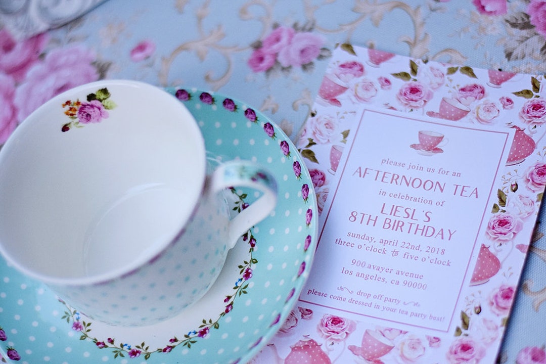 Tea Party Par-tea Invitation CUSTOM PDF Printable Digital File, 5"x7 ...
