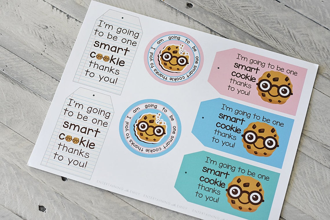 Back to School Teacher Gift Smart Cookie Printable PDF Gift - Etsy