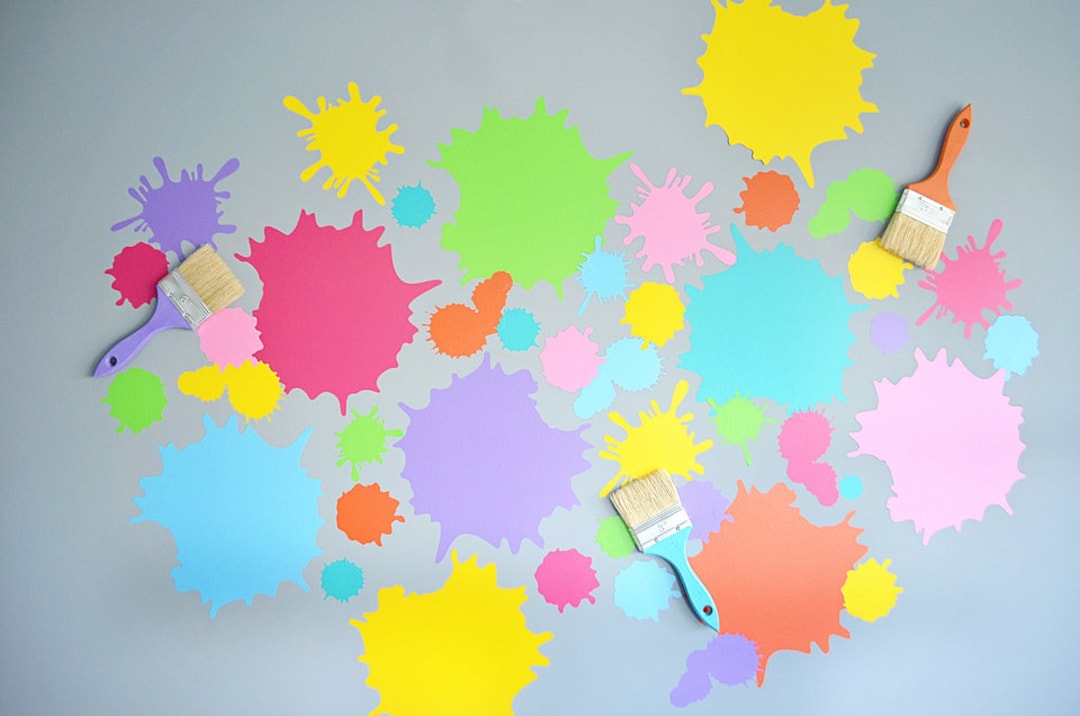 Paint Splats Splots Drips SVG Cutting File, Instant Download, Art Party ...