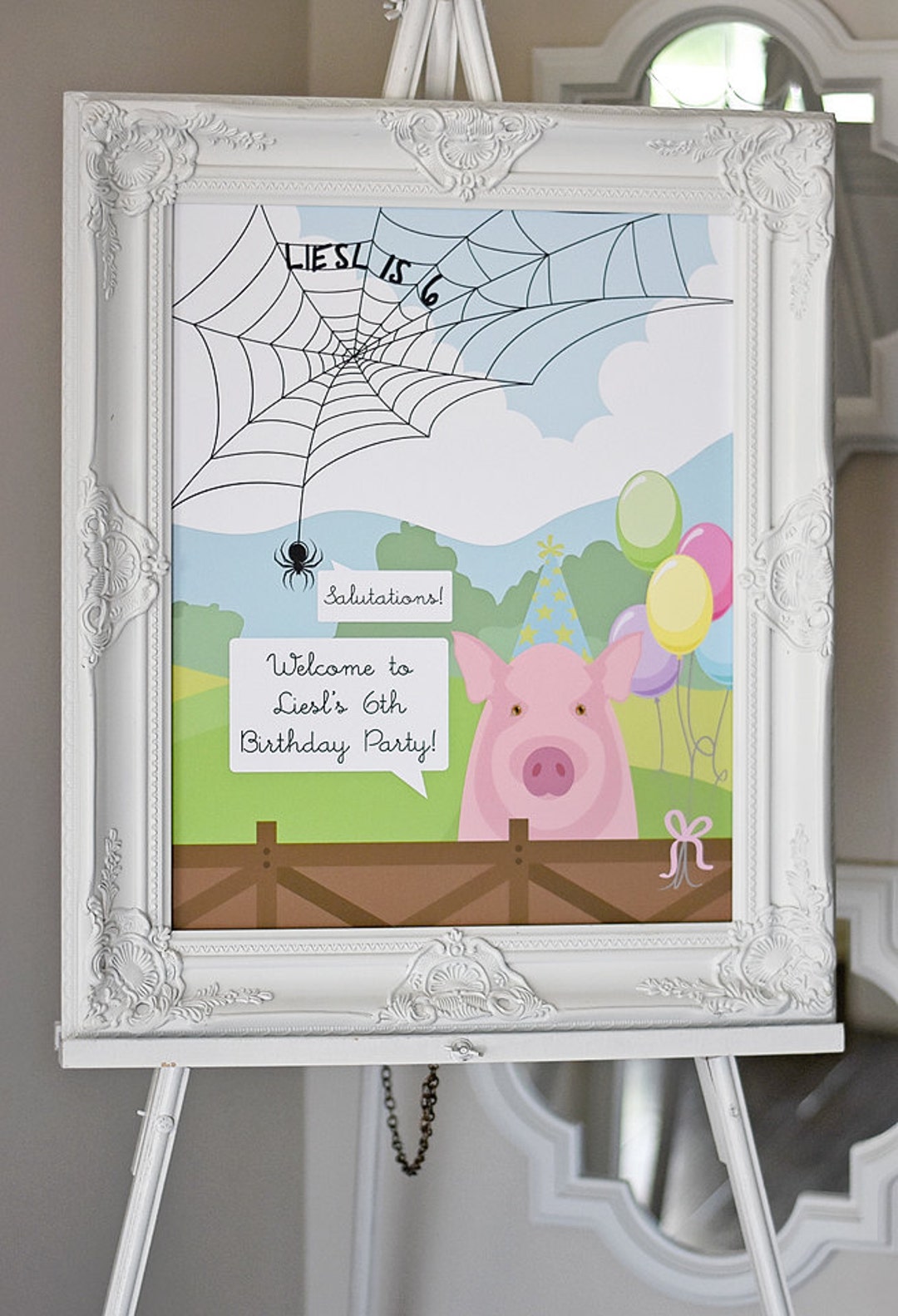 Charlotte's Web - Welcome Sign - Kid Birthday Party, Some Pig, Terrific ...