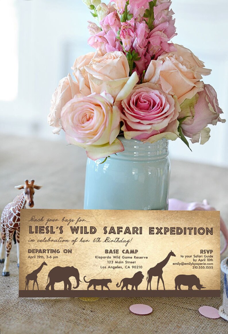 Modern Safari Party Invitation 10 Size 3 7/8 X 9 - Etsy