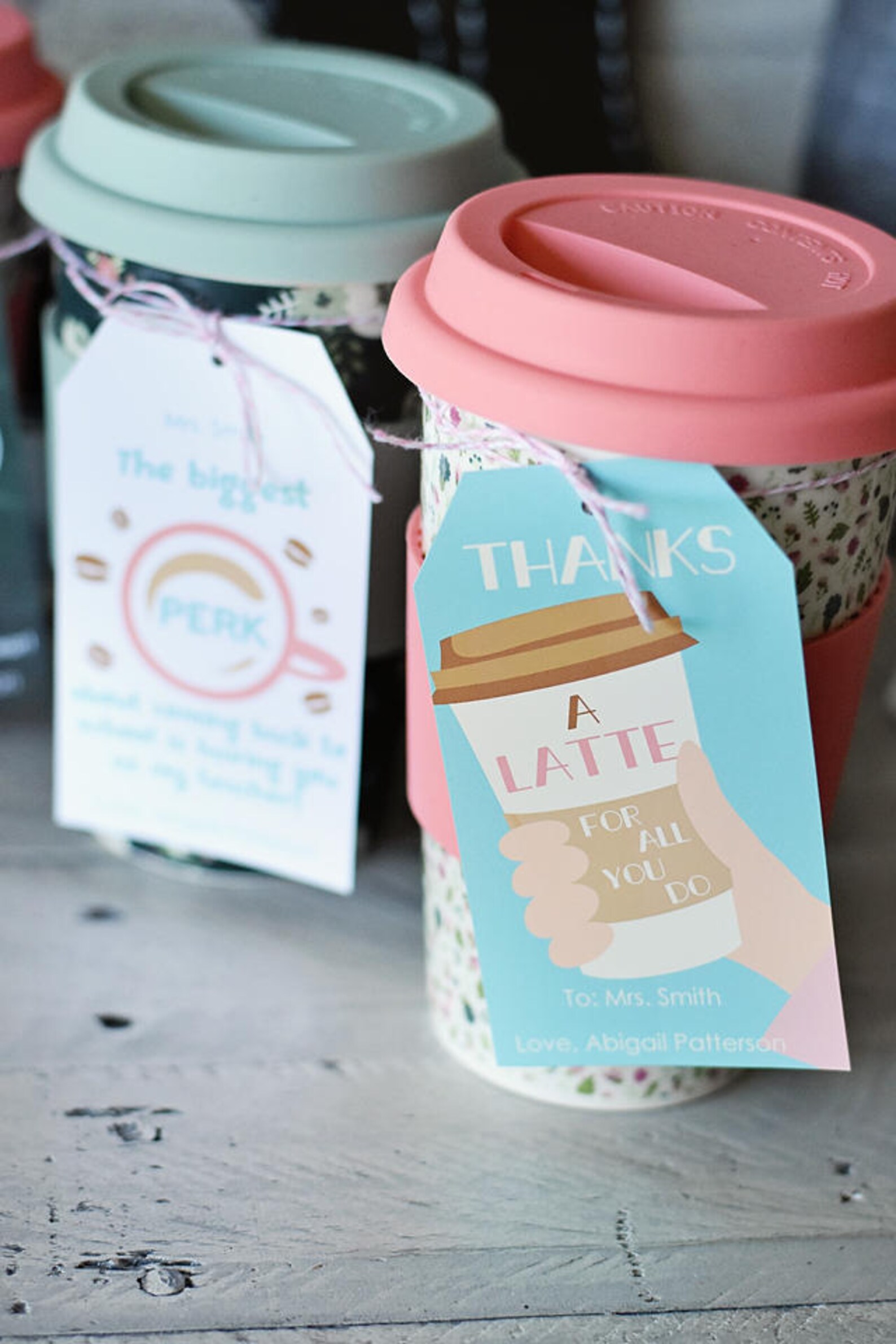 Teacher Coffee, Thanks a Latte PRINTABLE Editable PDF Gift Tag, Back in ...