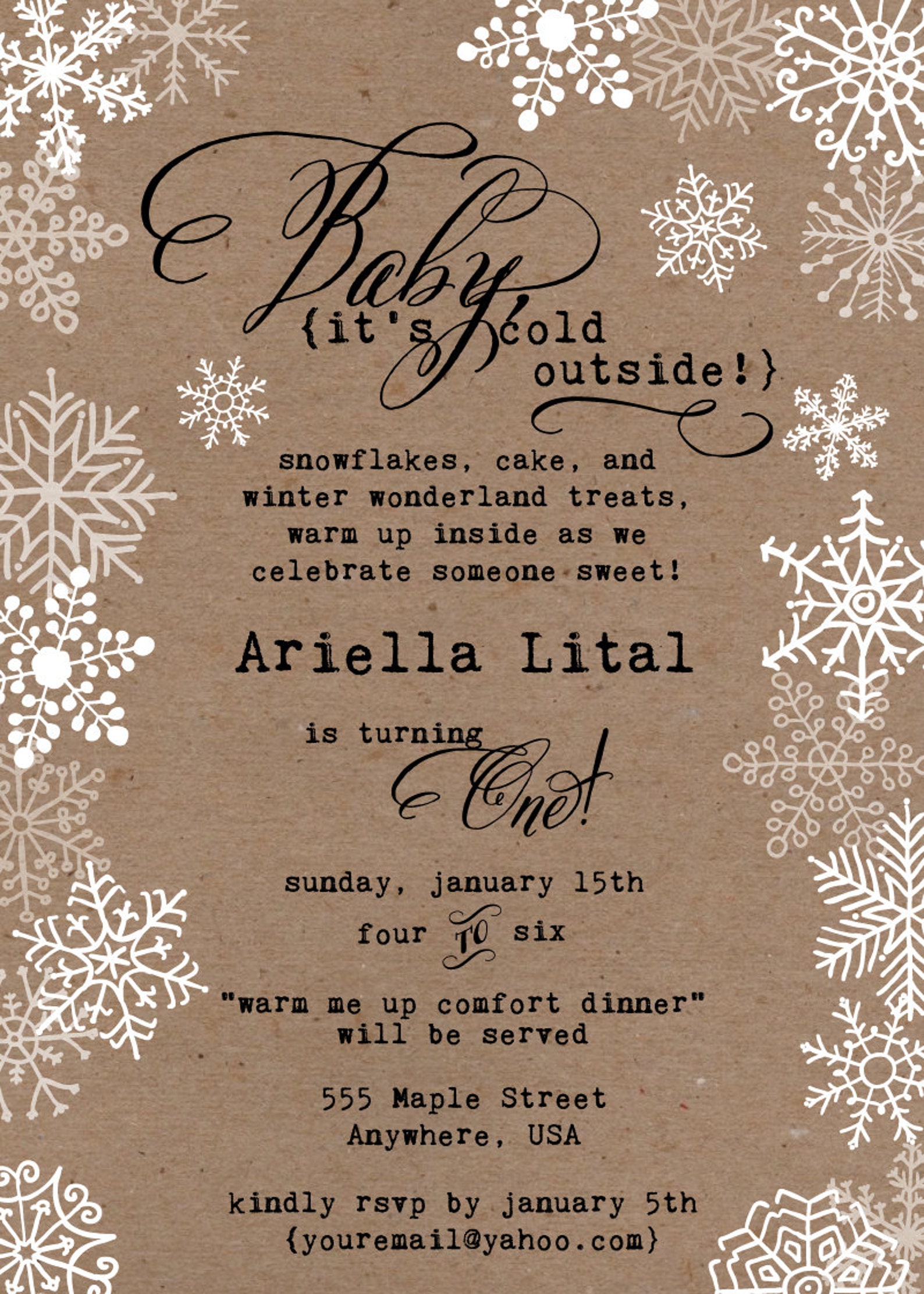 Baby It's Cold Outside Invitation Winter Wonderland - Etsy