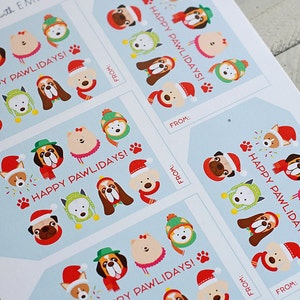 Dog Holiday Gift Tags INSTANT DOWNLOAD PDF, Dog Tags Printable, Puppy ...