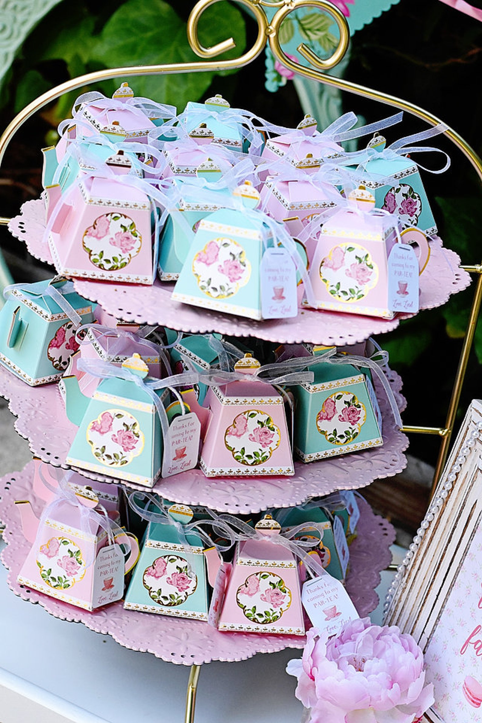 Tea Party Par-tea Realistic Tea Bag Thank You Tags Customized - Etsy