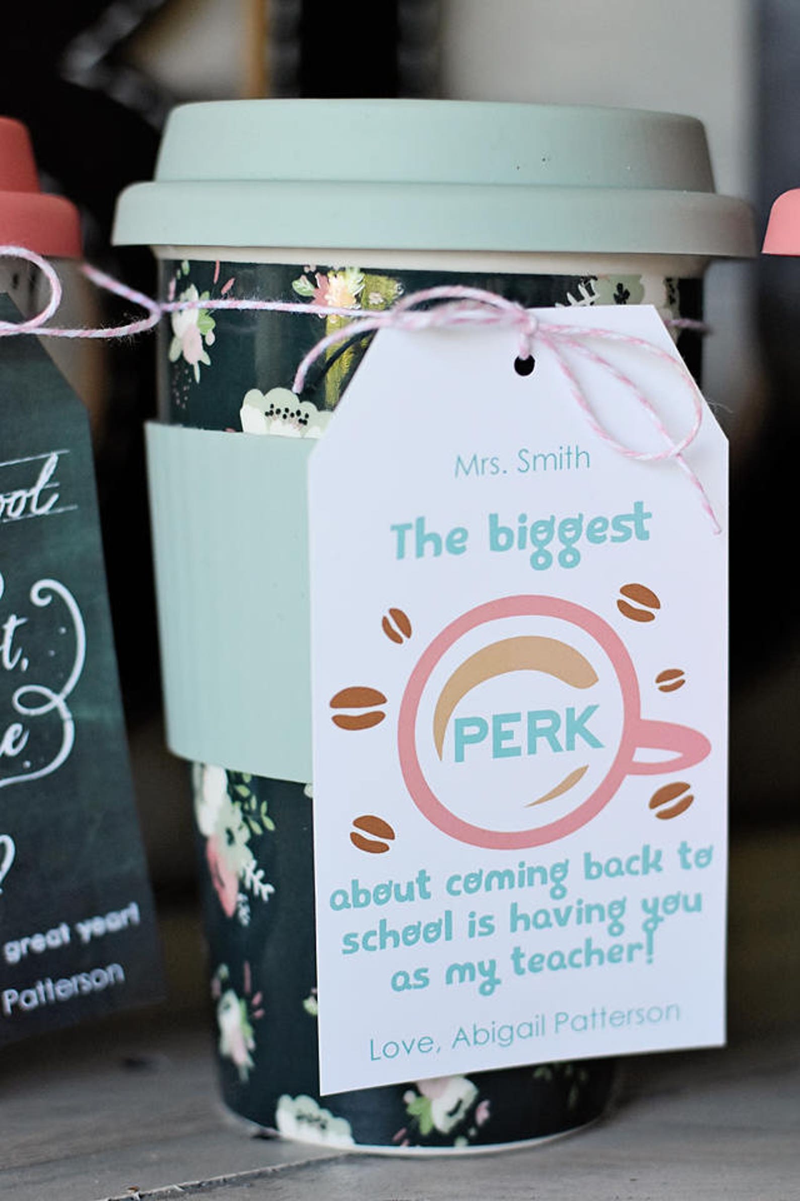 Teacher Coffee, Thanks a Latte PRINTABLE Editable PDF Gift Tag, Back in ...