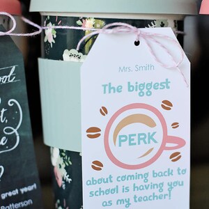 Teacher Coffee, Thanks a Latte PRINTABLE Editable PDF Gift Tag, Back in ...