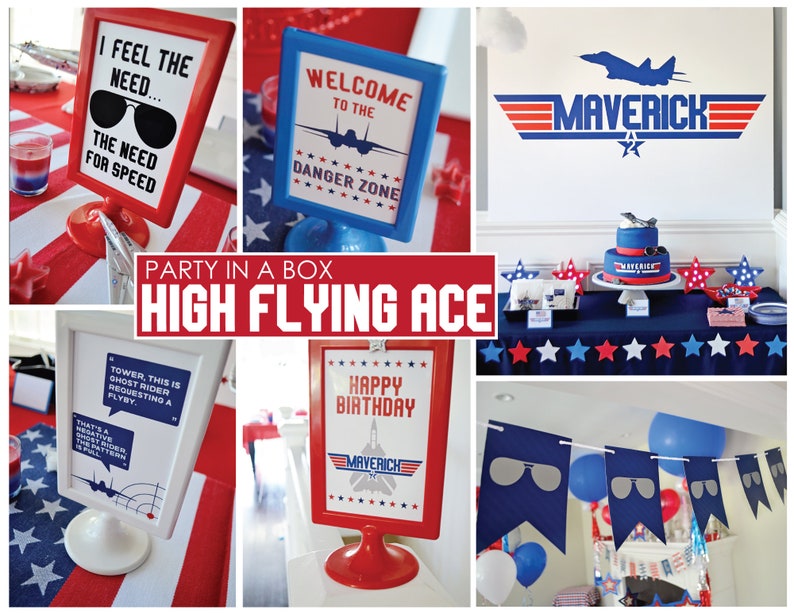 High Flying Ace Maverick printable Party in a Box - Etsy