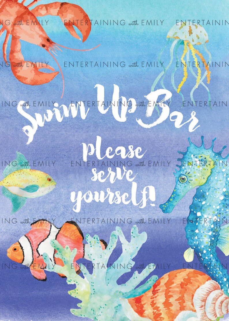 Swim up Bar Please Serve Yourself 5x7 Sign Instant Download - Etsy