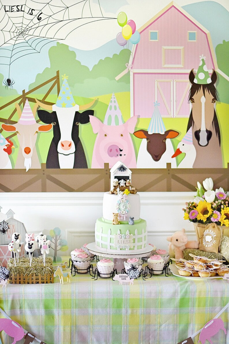 Cake Table Backdrop Charlotte's Web Party custom - Etsy
